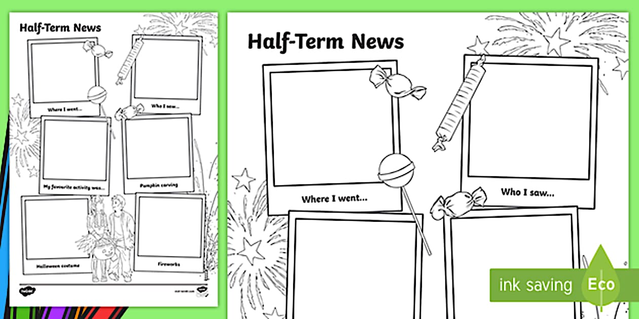 Editable KS2 Half-Term News Worksheet (l'enseignant a fait)