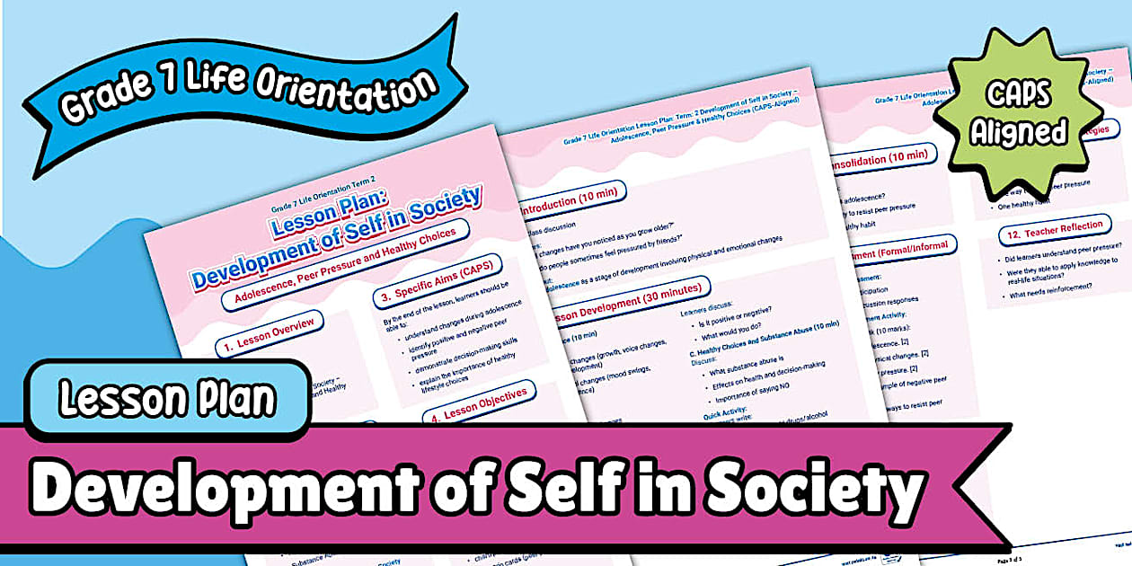 Grade 7 LO T2 Development of Self in Society Lesson Plan