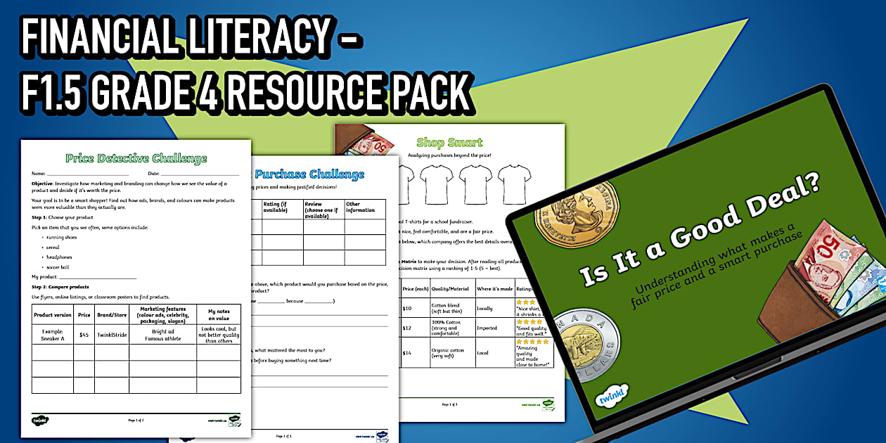 Financial Literacy - F1.5 Grade 4 Resource Pack