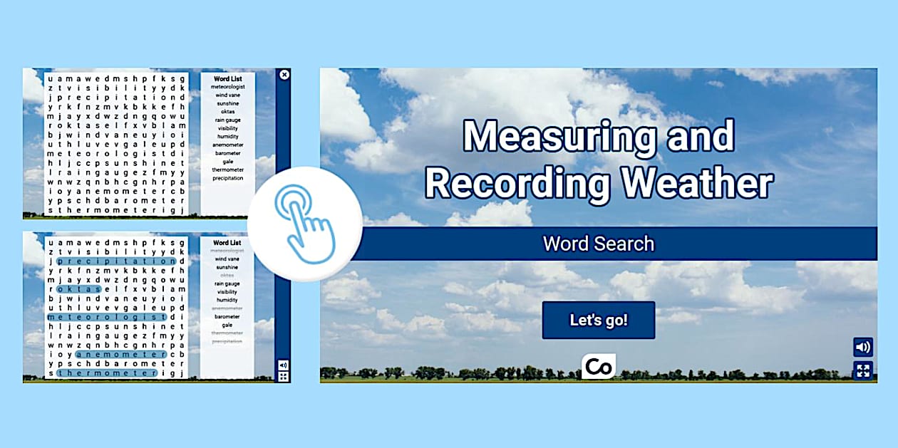 Measuring and Recording Weather Interactive Word Search
