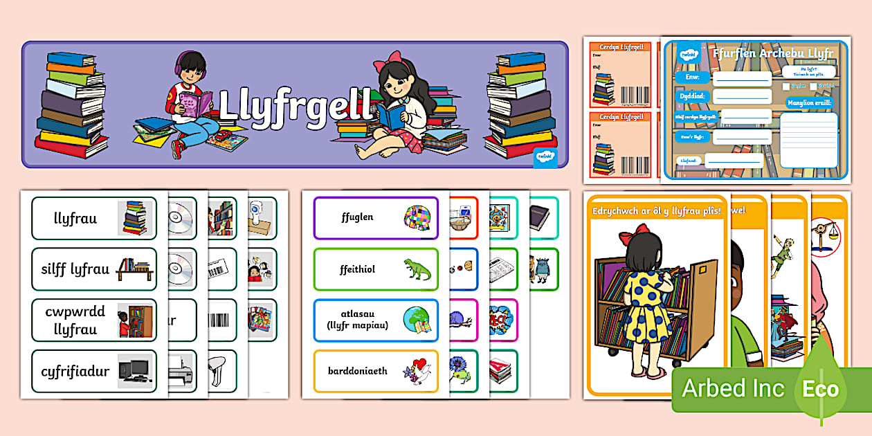 Pecyn Chwarae Rôl Llyfrgell (Teacher-Made) - Twinkl