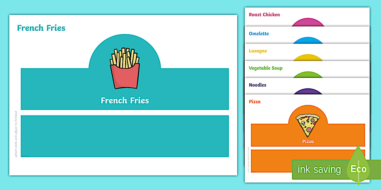 Dinnertime Headband Oral Language Game