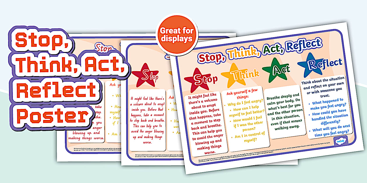 Stop, Think, Act, Reflect Poster