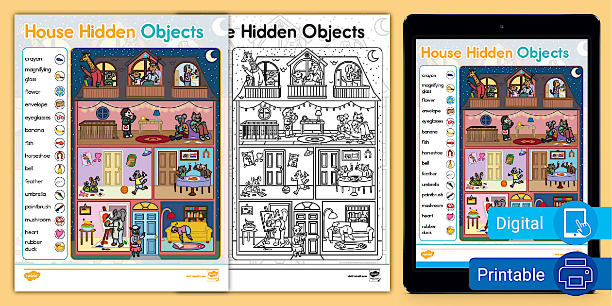 House Hidden Objects Activity (teacher made) - Twinkl