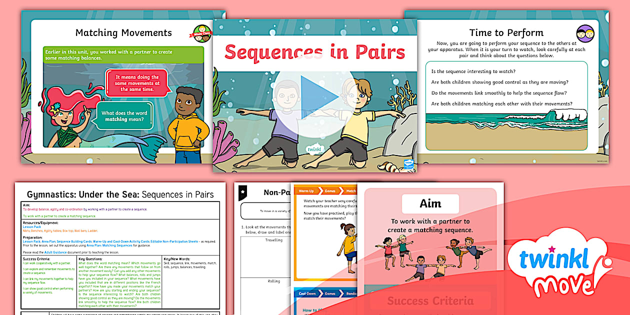 👉 Twinkl Move PE – Year 2 Gymnastics: Under the Sea Lesson 6 – Sequences in