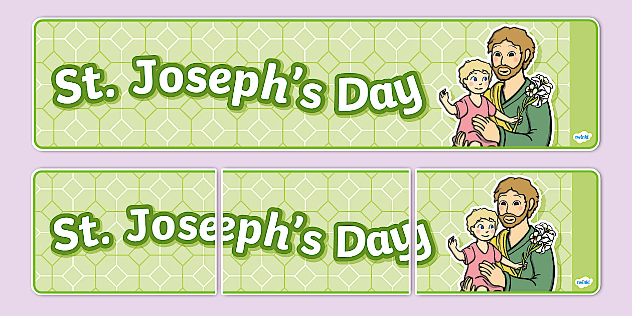 St. Joseph's Day Display Banner (Teacher-Made) - Twinkl