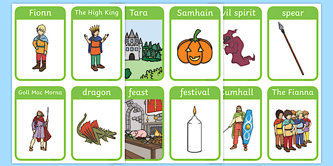 Fionn and the Dragon Vocabulary Flash Cards (teacher made)