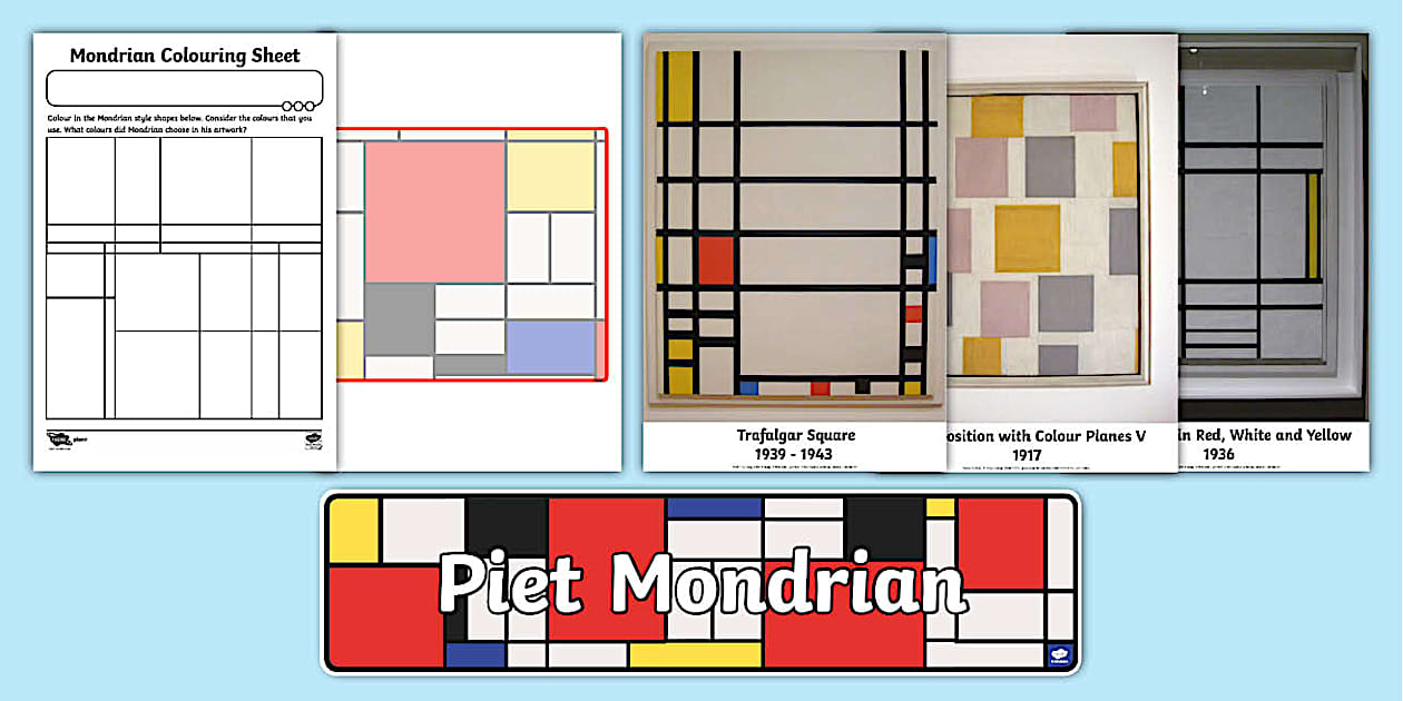 Piet Mondrian Artist Inspiration (teacher made) - Twinkl