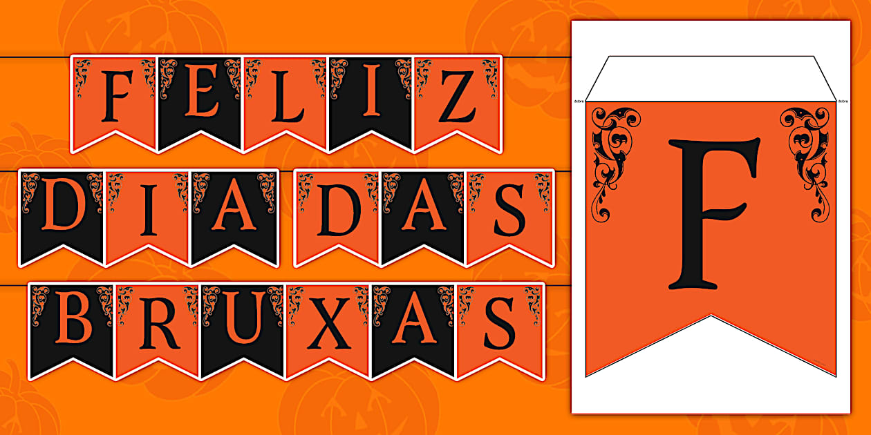 Bandeirinhas: Feliz Dia das Bruxas (teacher made) - Twinkl