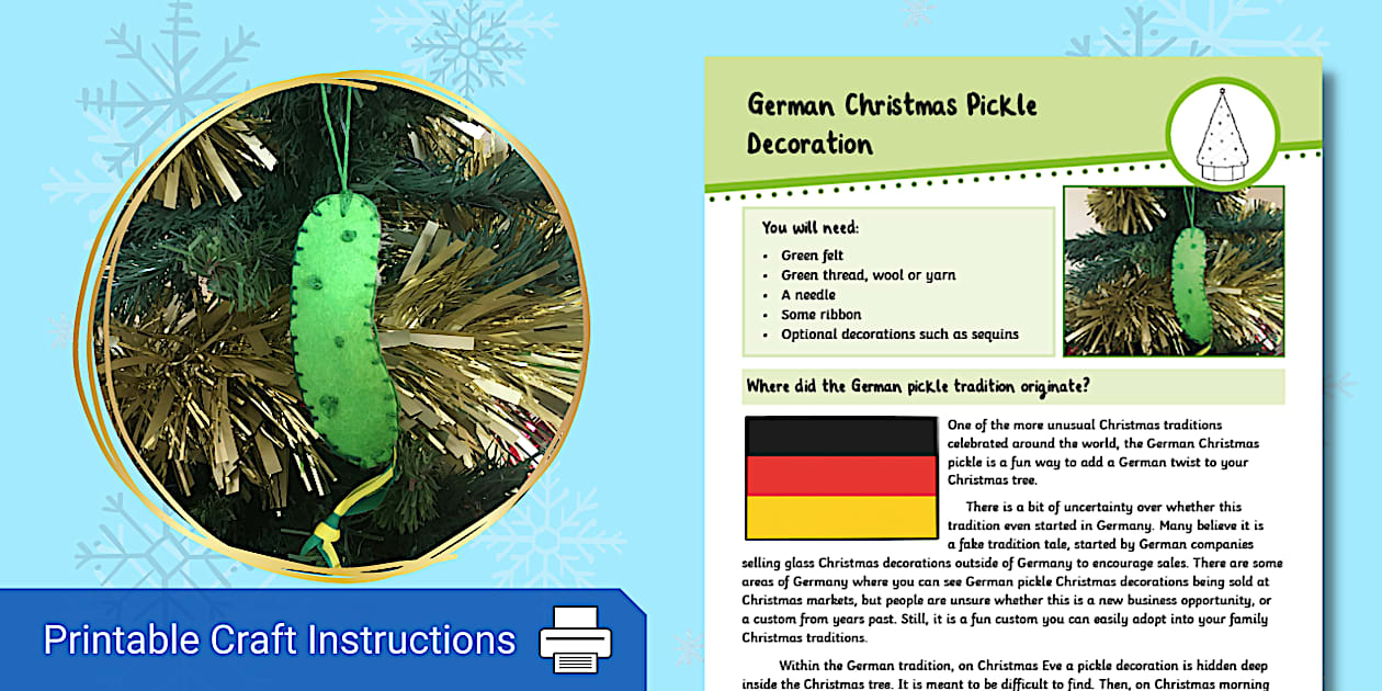 Christmas German Pickle Felt Ornament Craft Decorations