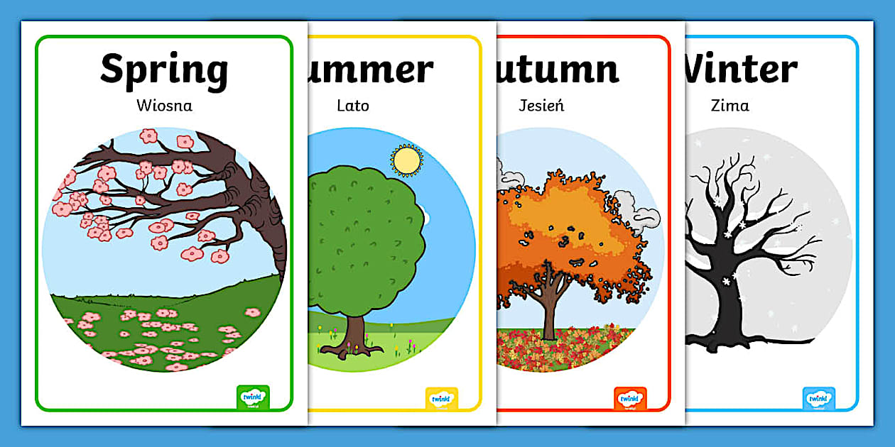 Pory roku | Nauka języka angielskiego | Plakaty - Twinkl