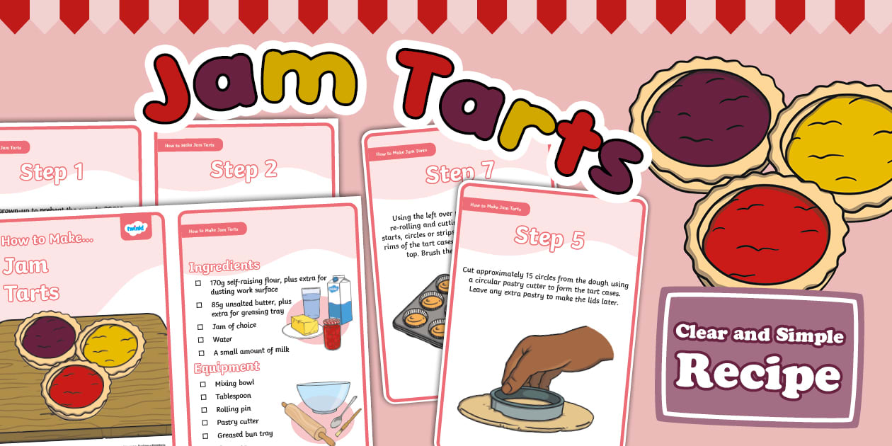 How to Make Jam Tarts Recipe Cards | Twinkl