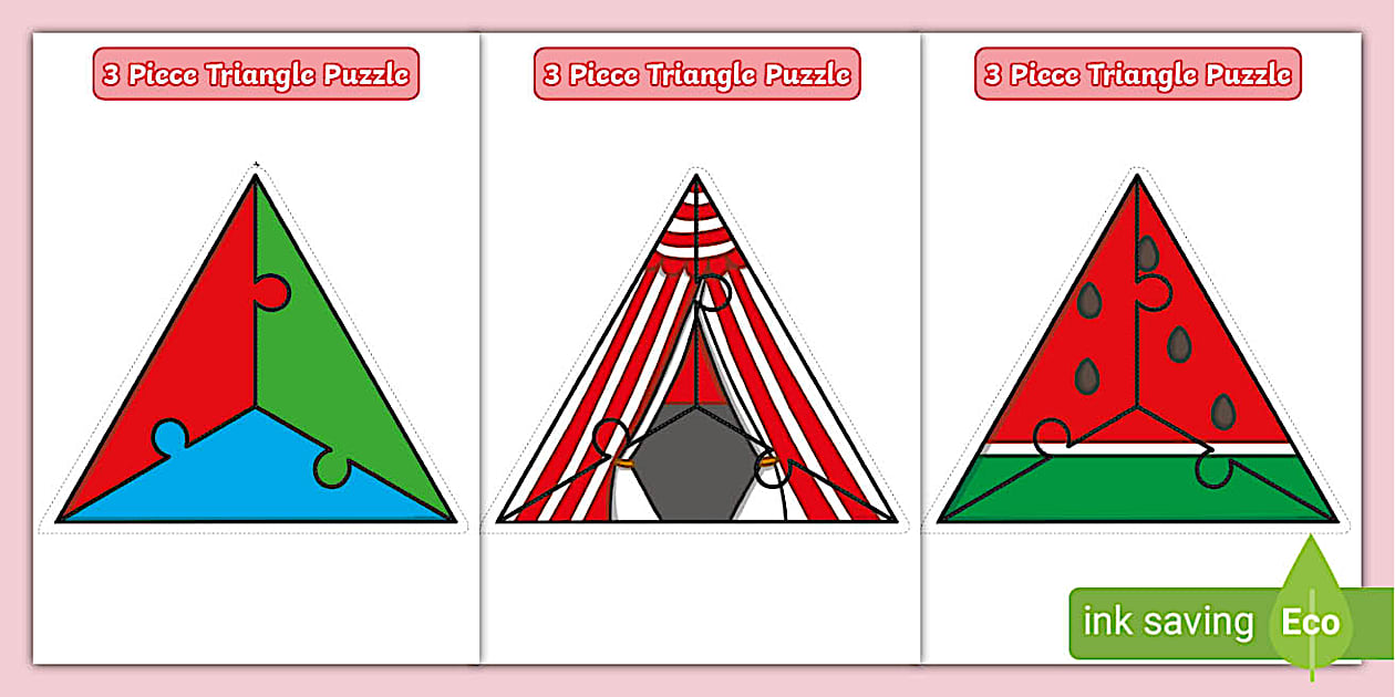 3 Piece Triangle Puzzle - EYLF Resources (teacher made)