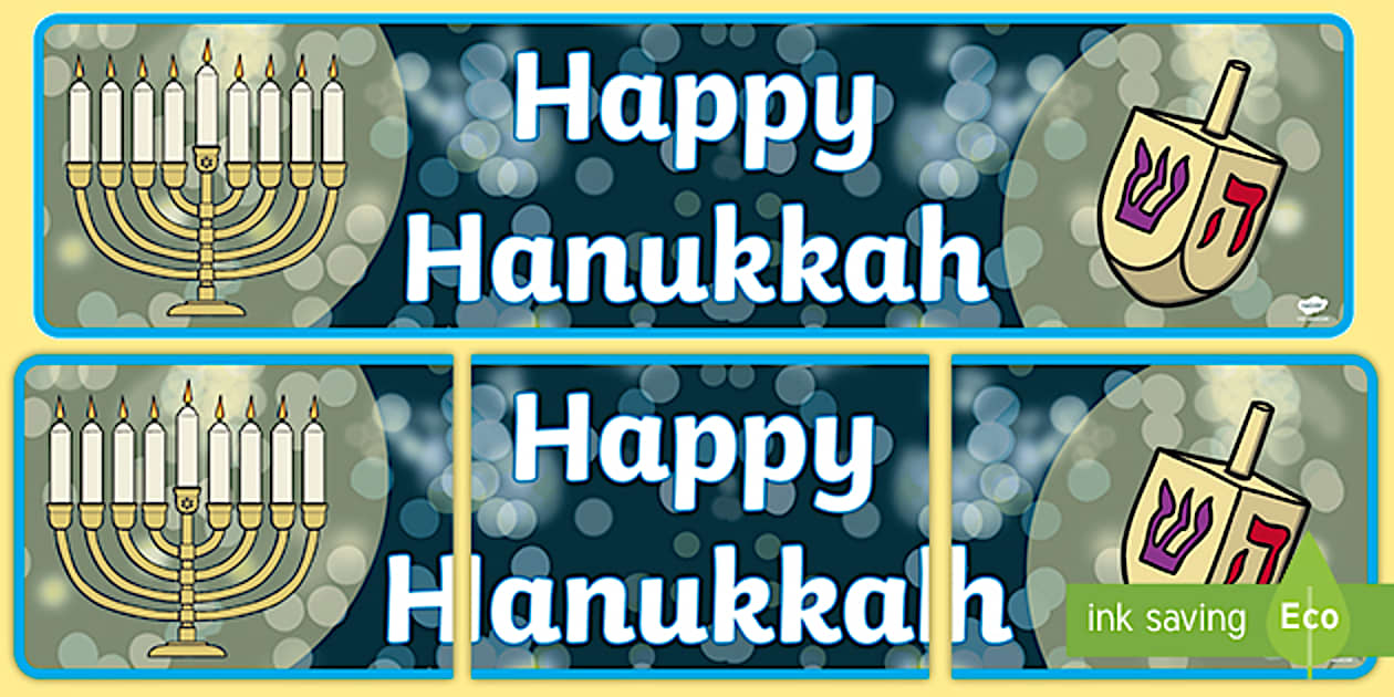 Happy Hanukkah Banner for Bulletin Boards | Twinkl USA