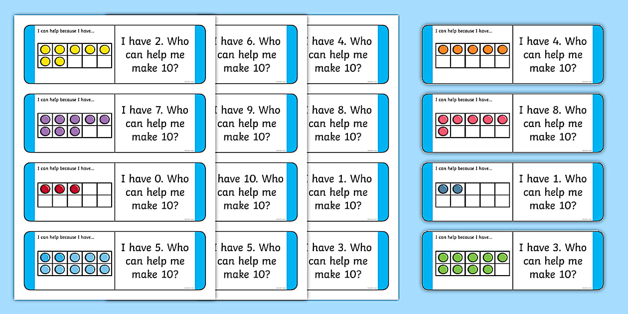 Partitioning Ten With Ten-Frames Loop Cards (teacher made)