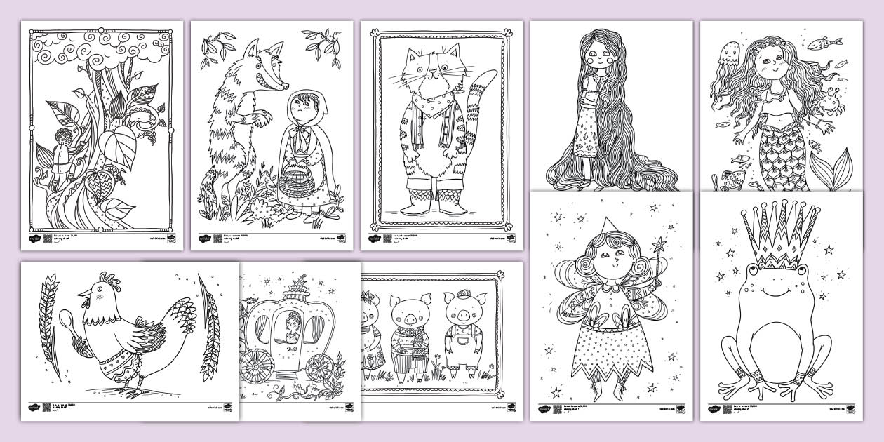 Traditional Tales Themed Mindfulness Colouring Pages