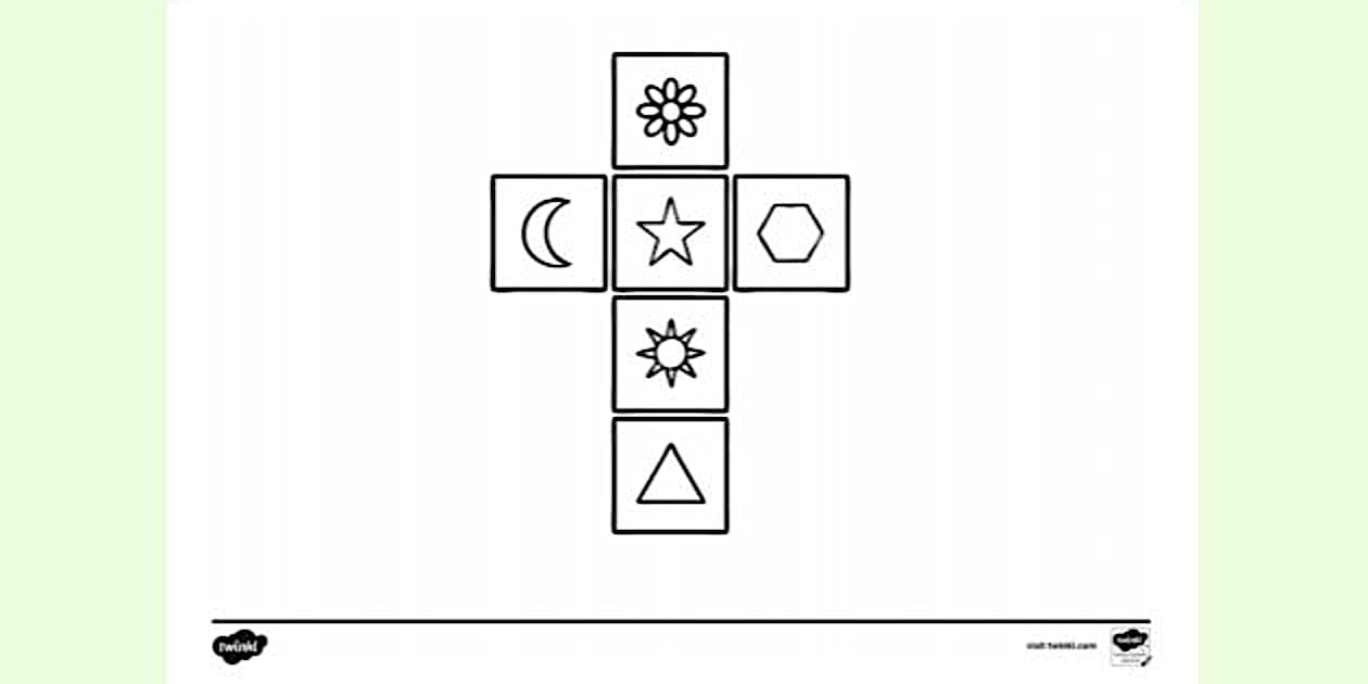 Cube Puzzle Net Colouring Sheet (teacher made) - Twinkl
