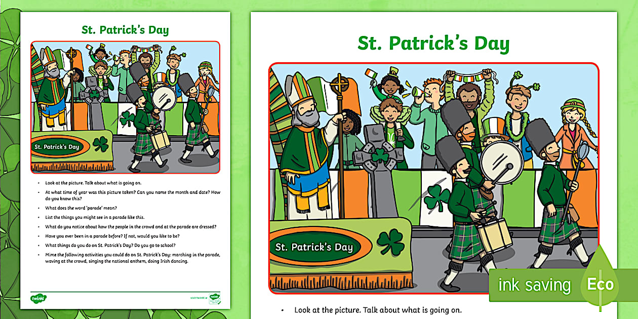 St. Patrick's Day Oral Language Worksheet / Worksheet