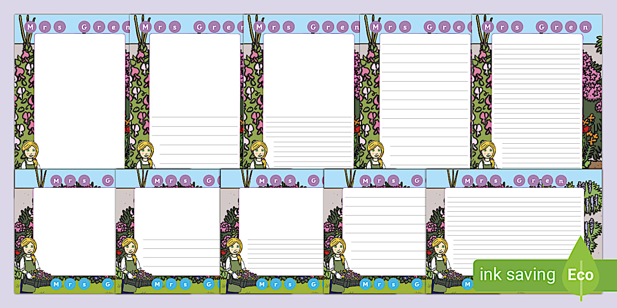 Mrs Gren Page Borders (Teacher-Made) - Twinkl