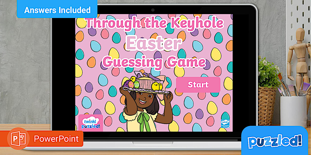 Easter Through the Keyhole Guessing Game PowerPoint - Twinkl