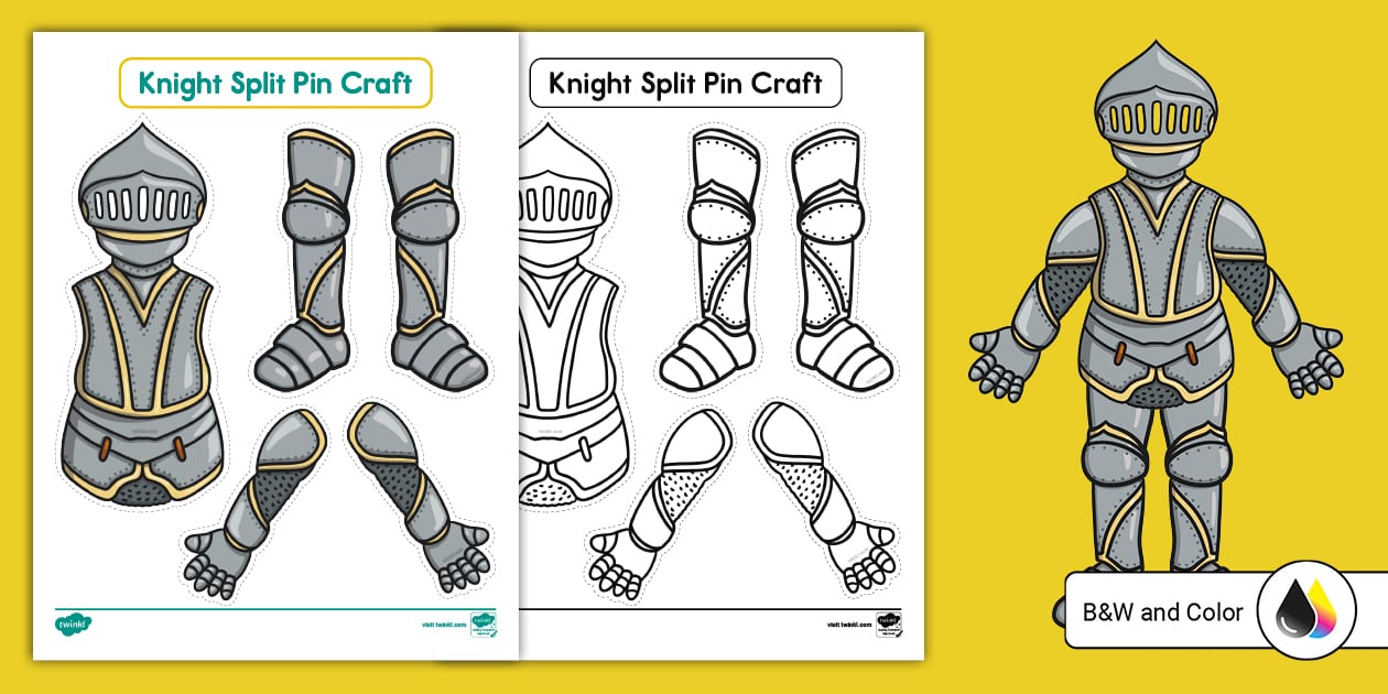 Knight Split Pin Craft (Teacher-Made) - Twinkl