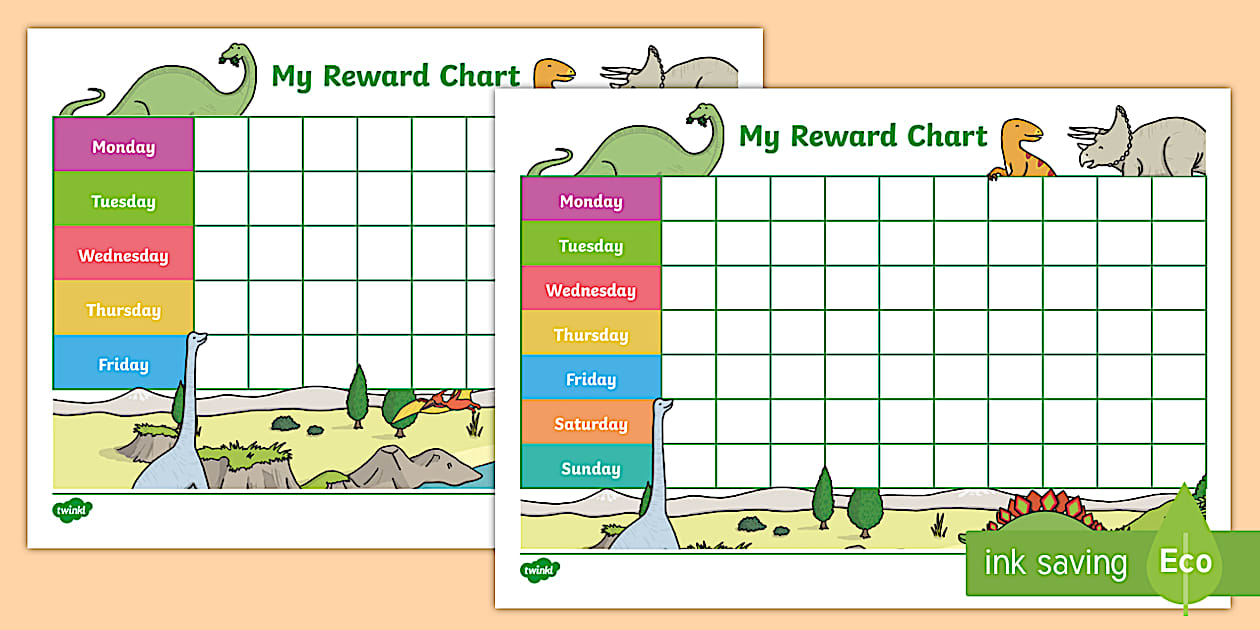 My Reward Chart Dinosaurs (teacher made) - Twinkl
