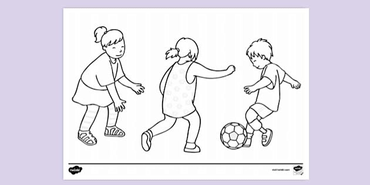 Colouring Page for Football Players | Colouring Sheets