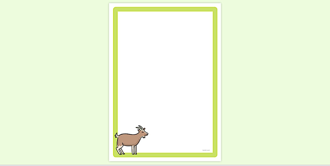 Simple Blank Goat Page Border | Page Borders | Twinkl
