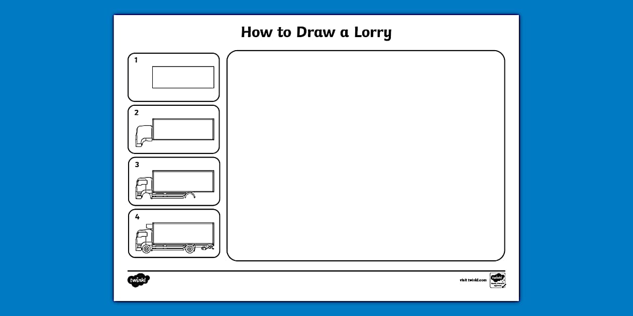 How to Draw a Lorry Activity (teacher made) - Twinkl