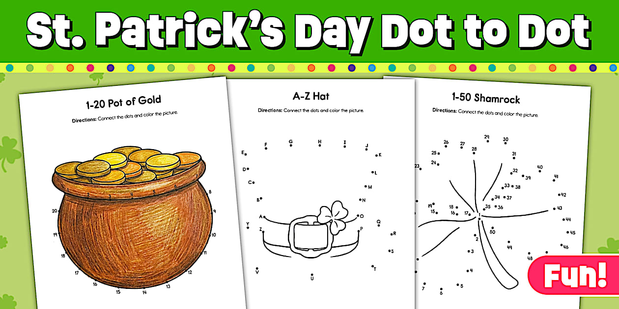 St. Patrick's Day Dot to Dot Activities