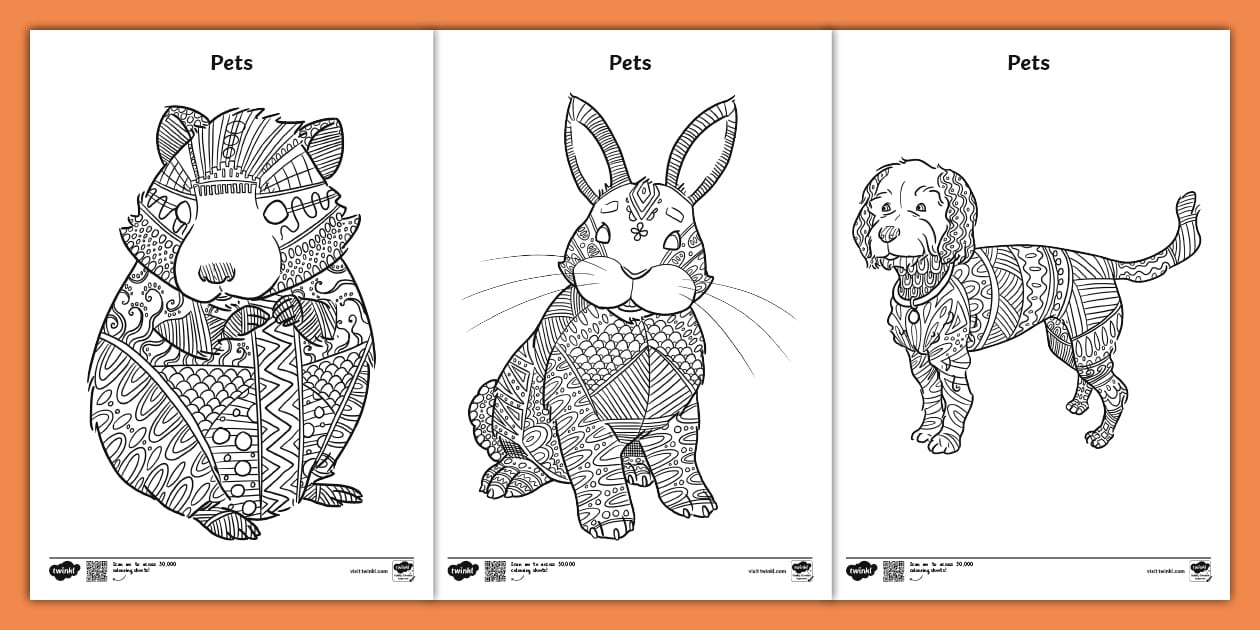 Pet Mindfulness Colouring Pages (teacher made) - Twinkl