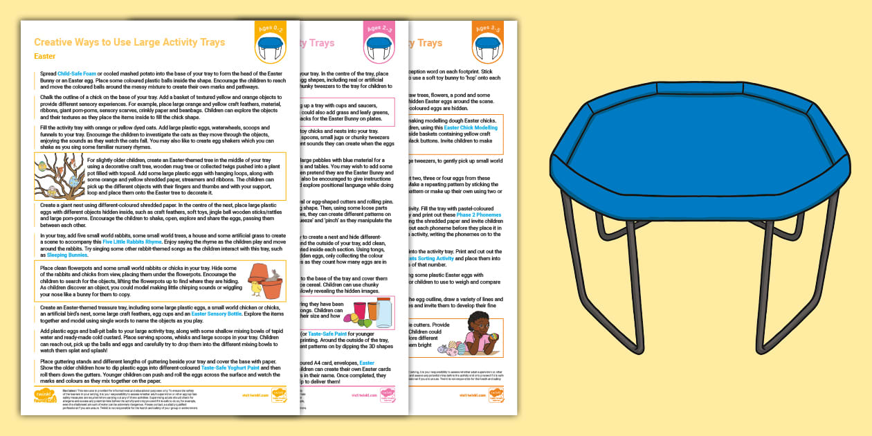 Kindergarten Ages 0-5 Easter Large Activity Trays Planning Pack