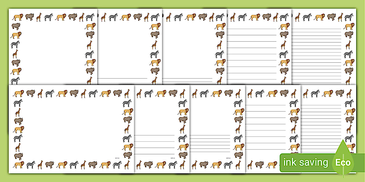 Safari Full Landscape Page Border (Teacher-Made) - Twinkl