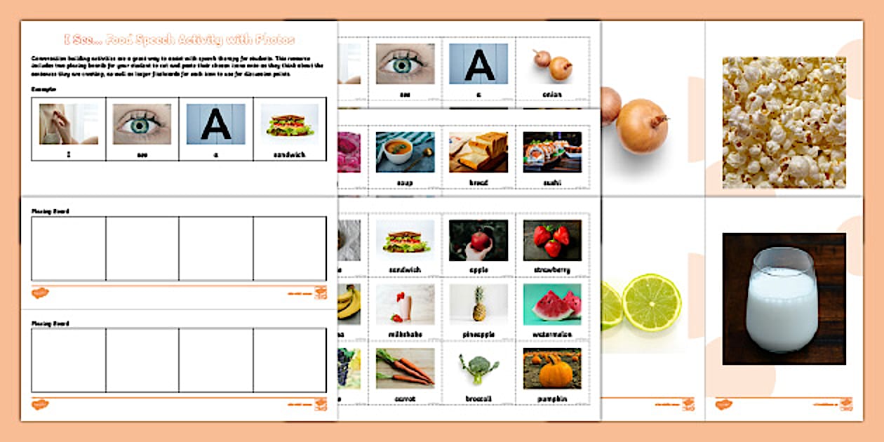 I See ... Food Speech Activity with Photos