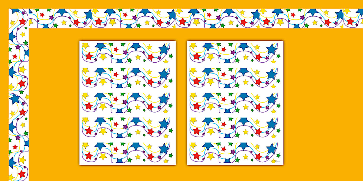 Colorful Stars Bulletin Board Borders - Twinkl