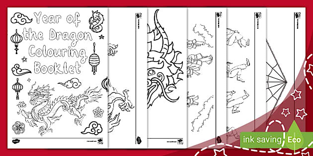 Year of the Dragon Colouring Booklet (teacher made) - Twinkl
