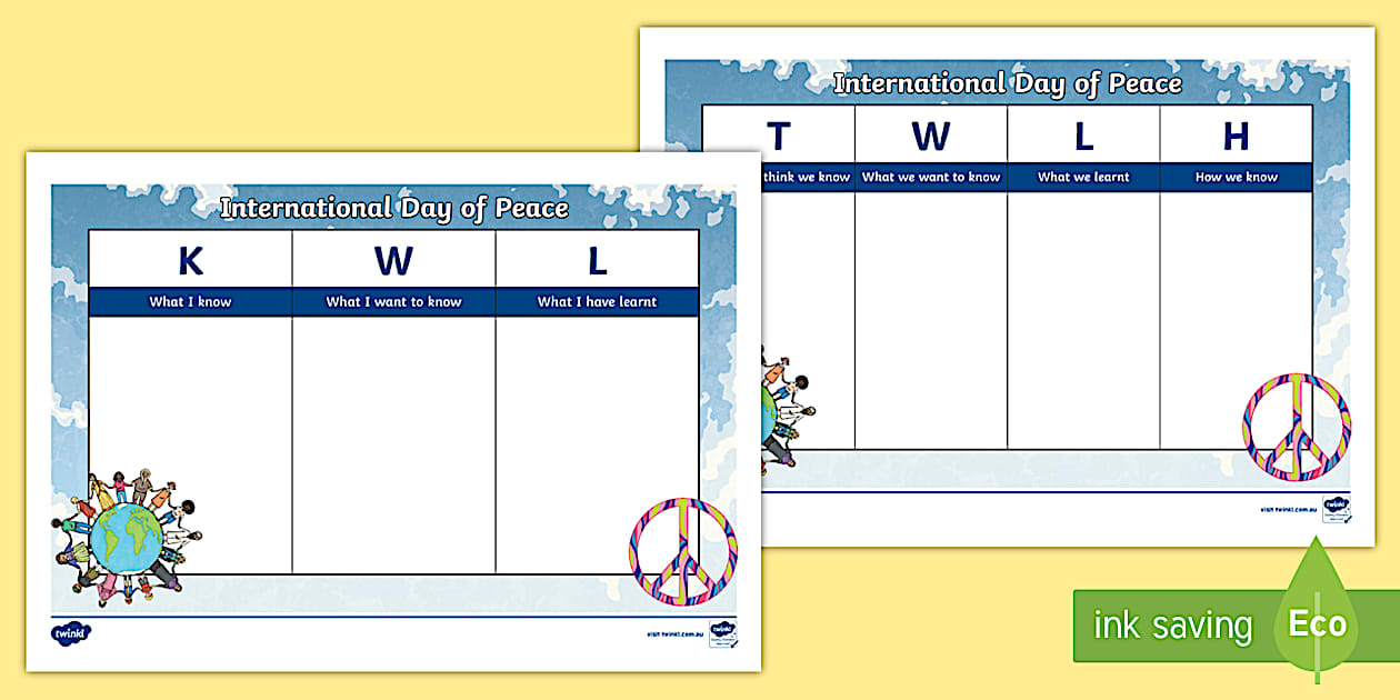 International Day of Peace KWL Grid (teacher made) - Twinkl