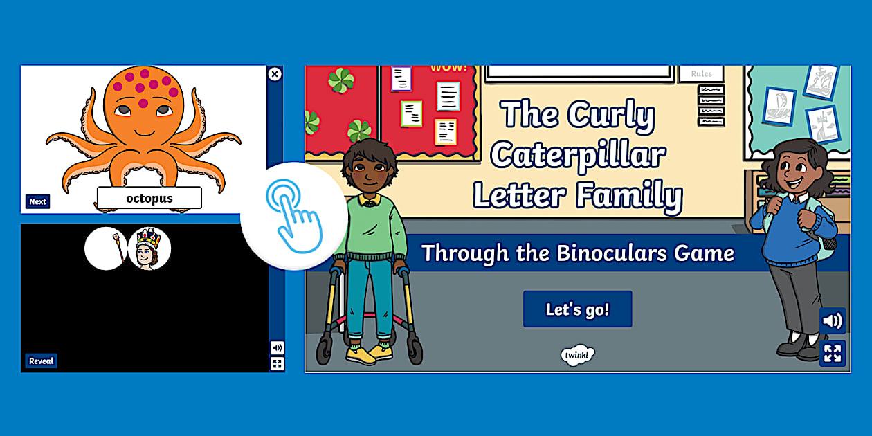 The Curly Caterpillar Letter Family EYFS Binoculars Game