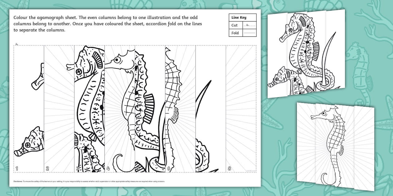 Seahorse Agamograph - Twinkl Ocean Artwork (teacher made)