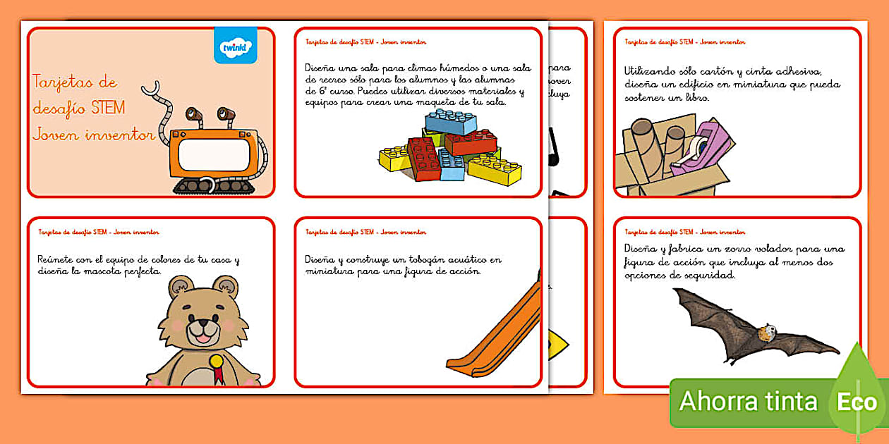 Tarjetas de desafío: Joven Inventor