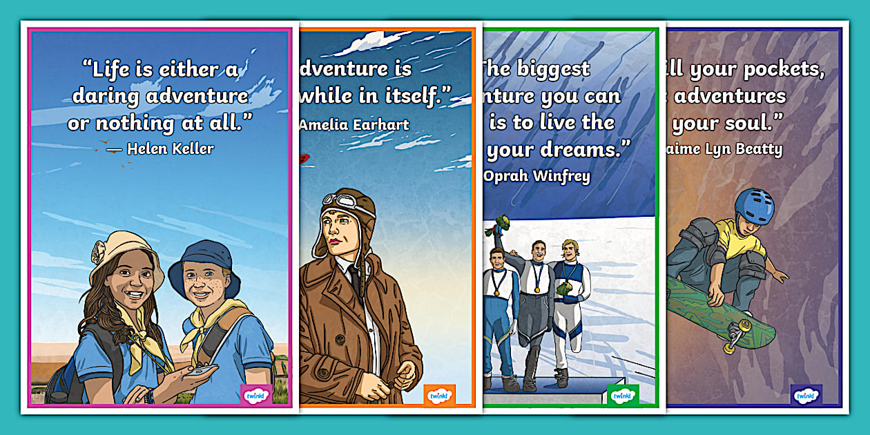Adventure Quotes Poster Pack (teacher made) - Twinkl