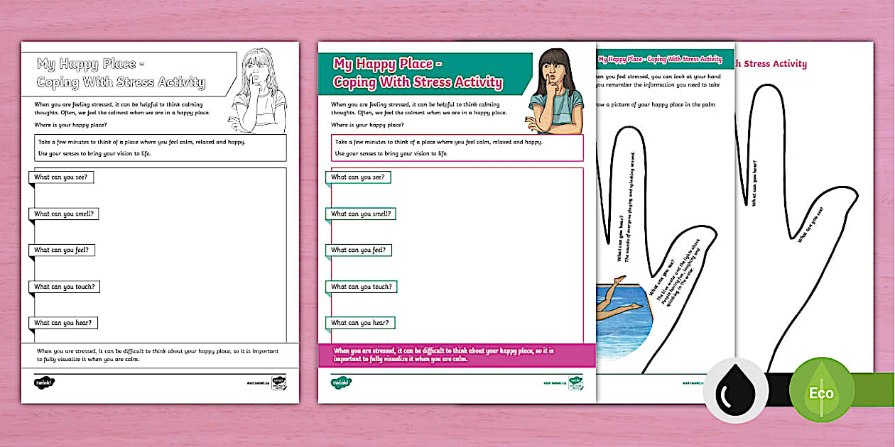 My Happy Place: Coping With Stress Activity (teacher made)