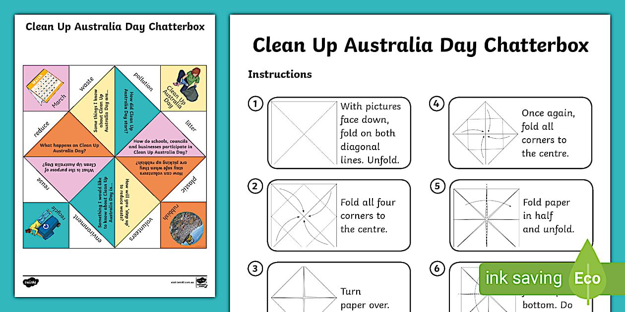 Clean Up Australia Day Chatterbox (teacher made) - Twinkl