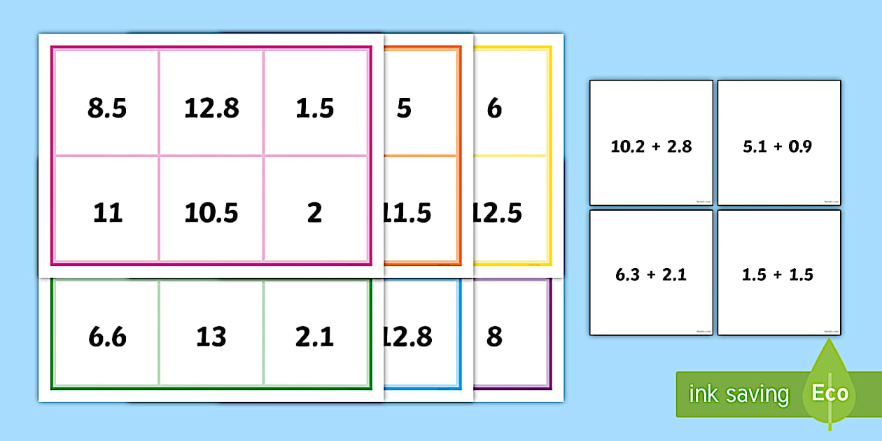 Decimal Number Addition and Subtraction Bingo - Twinkl