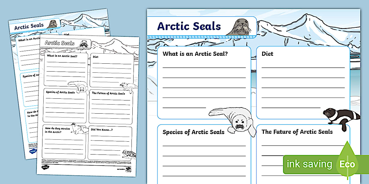 Arctic Seals Fact File Template (Teacher-Made) - Twinkl