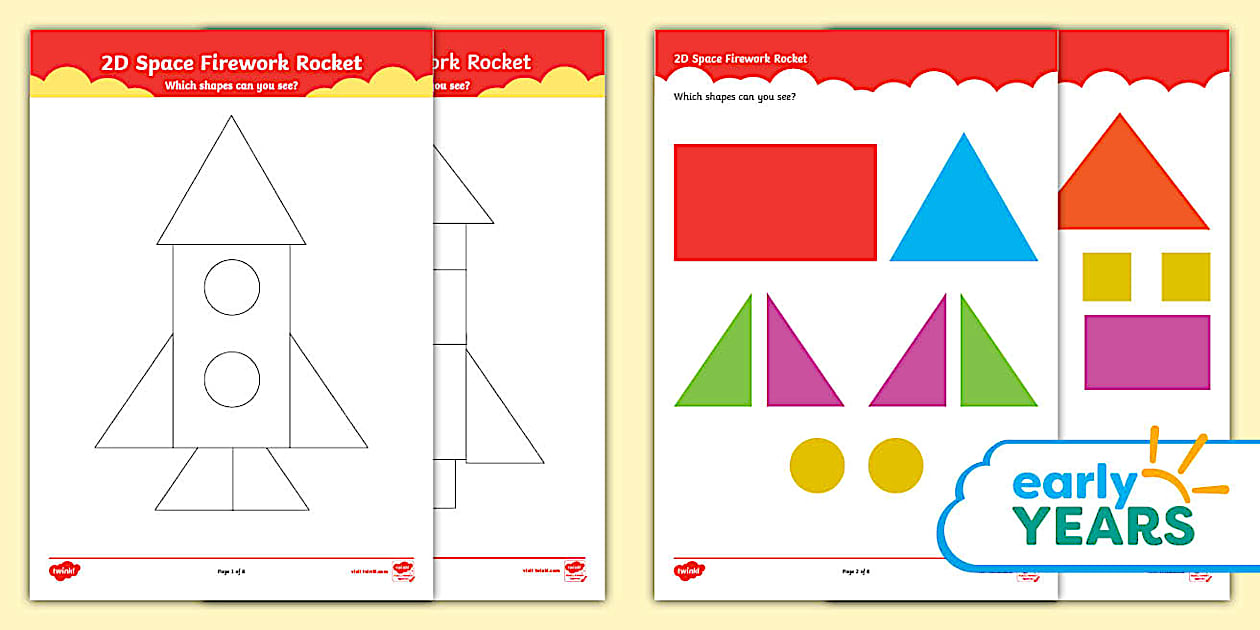 2D Shapes Firework Activity (l'enseignant a fait) - Twinkl