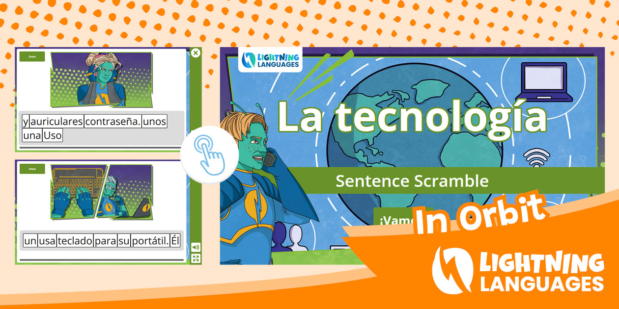 👉 Spanish Technology Sentence Scramble Game