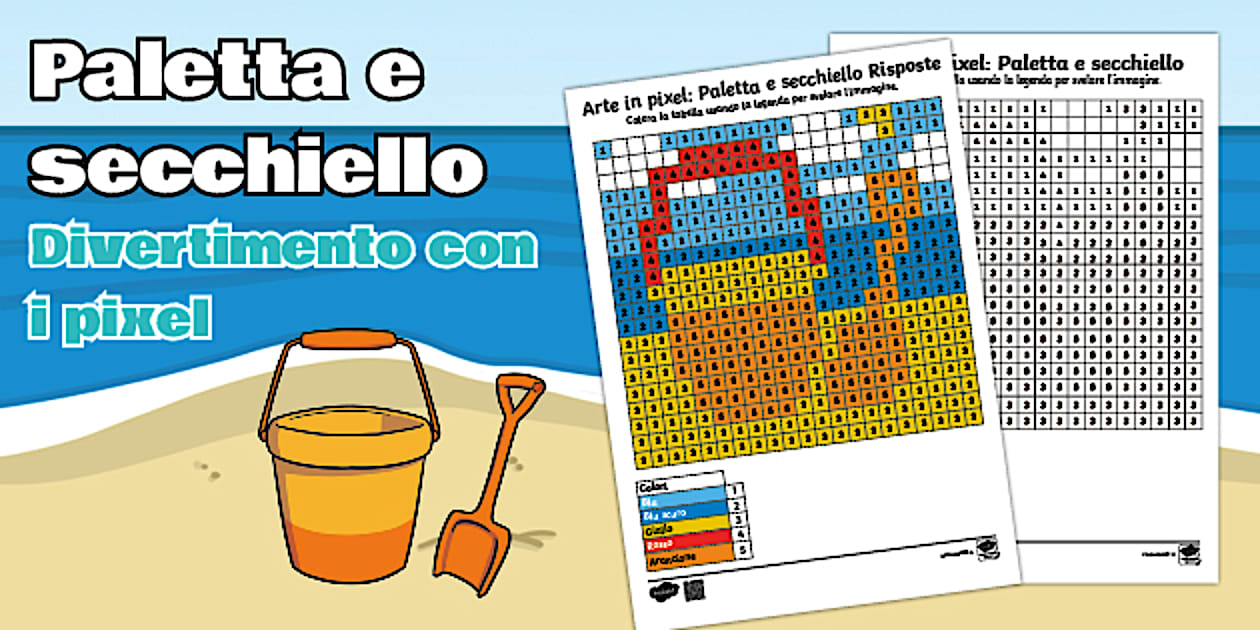 Arte in pixel: Paletta e secchiello - Twinkl Italia