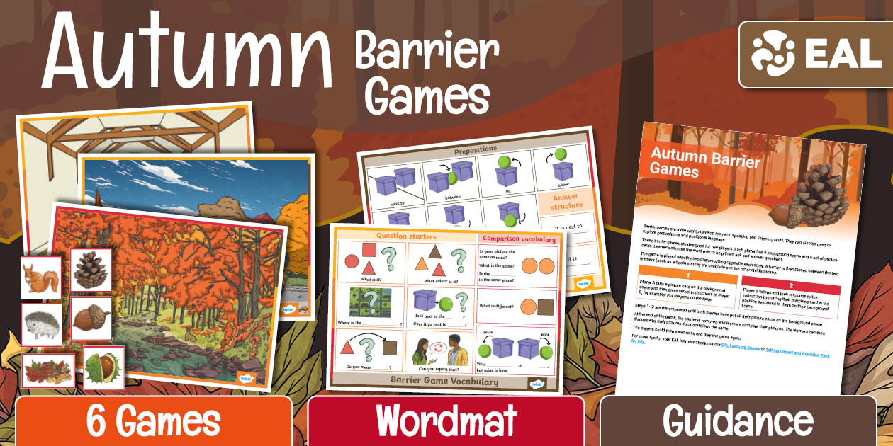 Autumn Barrier Games for Younger Learners of EAL