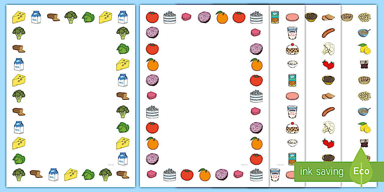 Editable A4 Page Borders of Fruit And Vegetables - Twinkl